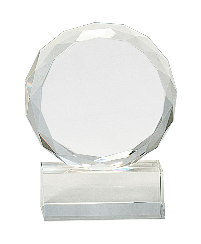 5" Round Facet Crystal on Clear Pedestal Base | Frederick Promo